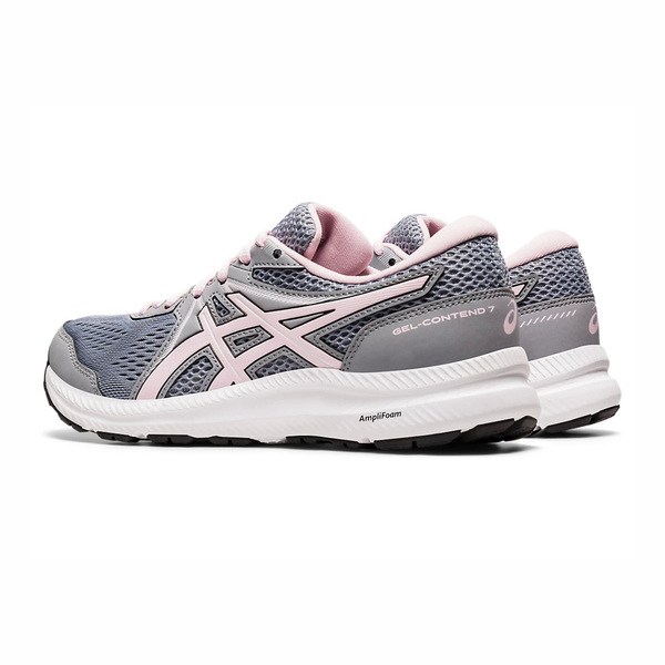 博客來-Asics Gel-contend 7 (d) [1012A910-022] 女鞋 慢跑 運動休閒 輕量 緩衝 灰 粉紅 25cm 灰/粉紅
