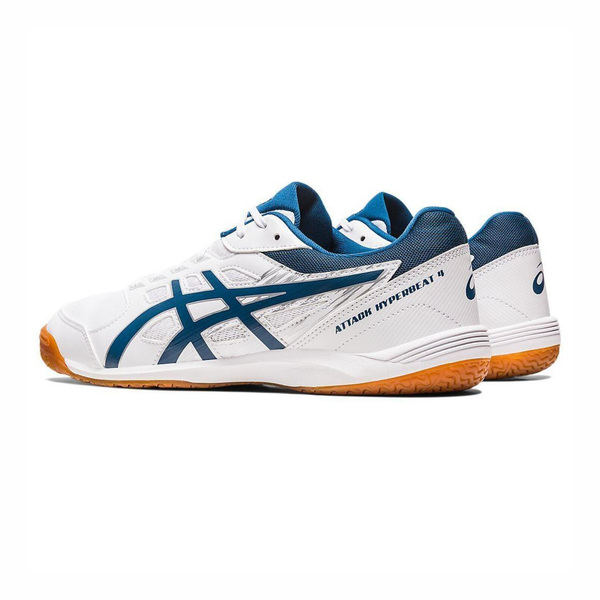 博客來-Asics Attack Hyperbeat 4 [1073A056-100] 男女 桌球鞋 運動 室內 耐磨 白 藍