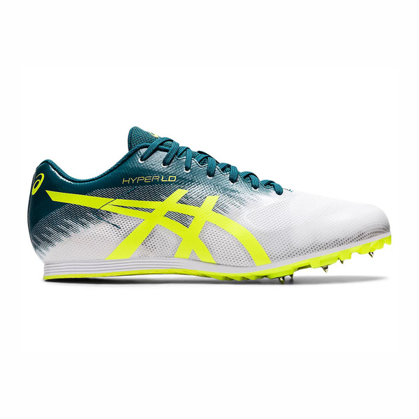 博客來-Asics Hyper LD 6 [1091A019-100] 男女 田徑 釘鞋 中長距離 支撐 輕量 亞瑟士 白綠螢黃