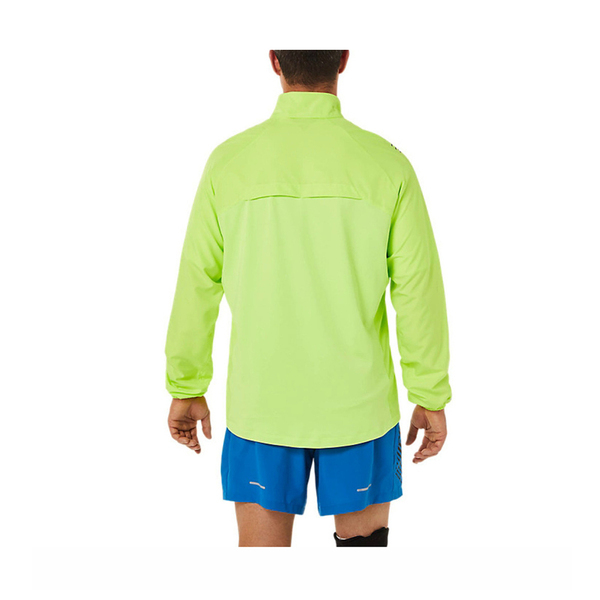 博客來-Asics Icon Jacket [2011B051-300] 男 外套 夾克 平織 運動 慢跑 虎爪 反光 螢光綠