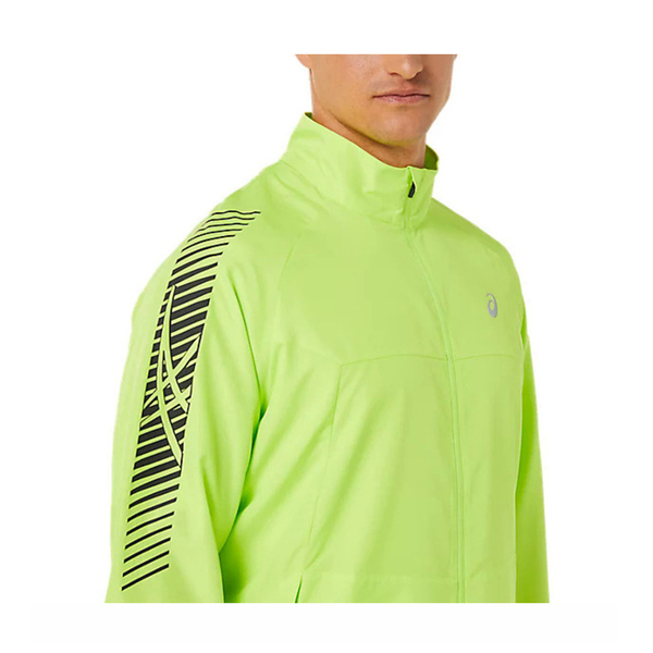 博客來-Asics Icon Jacket [2011B051-300] 男 外套 夾克 平織 運動 慢跑 虎爪 反光 螢光綠