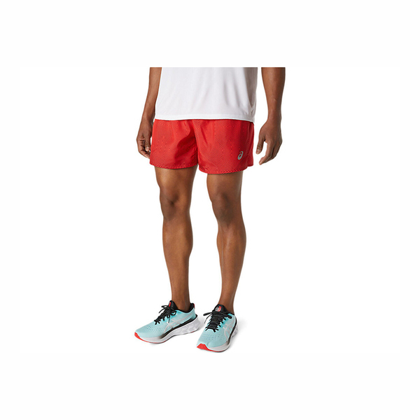 博客來-Asics [2011C013-600] 男 平織短褲 運動短褲 海外版型 慢跑 透氣 健身 亞瑟士 紅