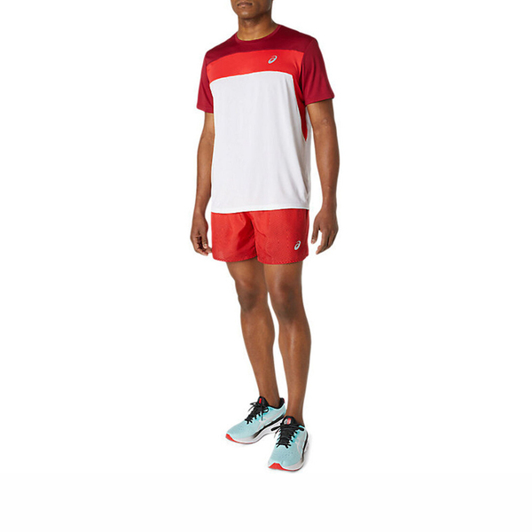 博客來-Asics [2011C013-600] 男 平織短褲 運動短褲 海外版型 慢跑 透氣 健身 亞瑟士 紅