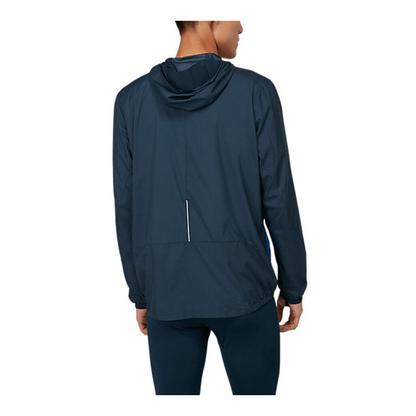 博客來-Asics [2011C111-400] 男 平織 外套 連帽 海外版 運動 慢跑 路跑 反光 亞瑟士 藍