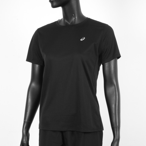 博客來-Asics [2012A827-001] 女 短袖 上衣 海外版 運動 舒適 透氣 吸濕 排汗 亞瑟士 黑 XL 黑/白