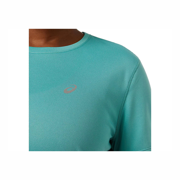 博客來-Asics [2012A827-302] 女 短袖 T恤 上衣 海外版 運動 慢跑 輕質 快乾 反光 亞瑟士 湖水綠