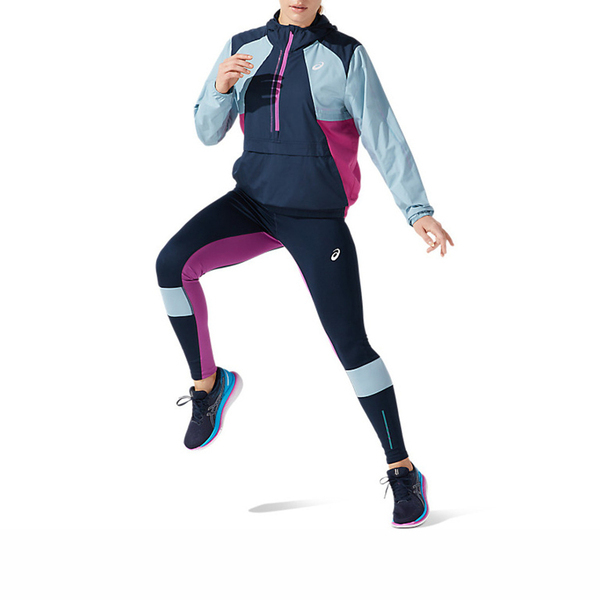 博客來-Asics [2012B906-400] 女 外套 半襟 平織 海外版型 輕質 防風 反光 運動 休閒 亞瑟士 藍紫