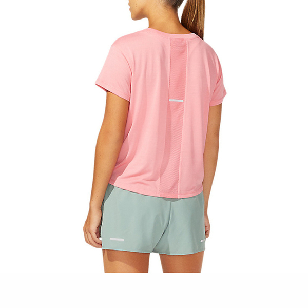 博客來-Asics [2012B945-701] 女 短袖 上衣 T恤 海外版 短版 輕薄 透氣 舒適 運動 健身 亞瑟士 粉紅