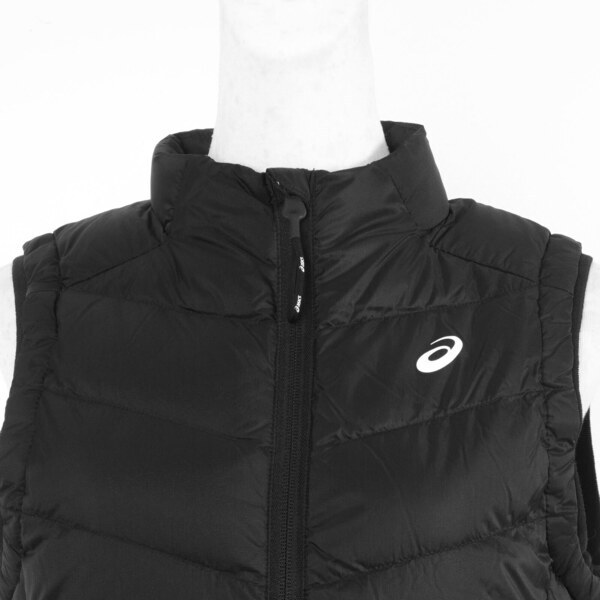 博客來-Asics [2032C317-001] 女 羽絨背心 立領 運動 休閒 輕量 防風 保暖 舒適 穿搭 亞瑟士 黑 M 黑