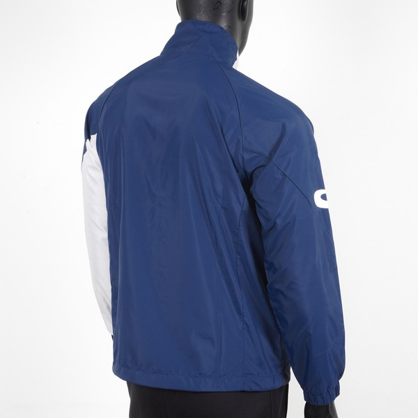 博客來-Asics [2033B282-400] 男 平織 外套 運動 訓練 慢跑 休閒 高領 縮口 透氣 亞瑟士 藍白 L 深藍/白