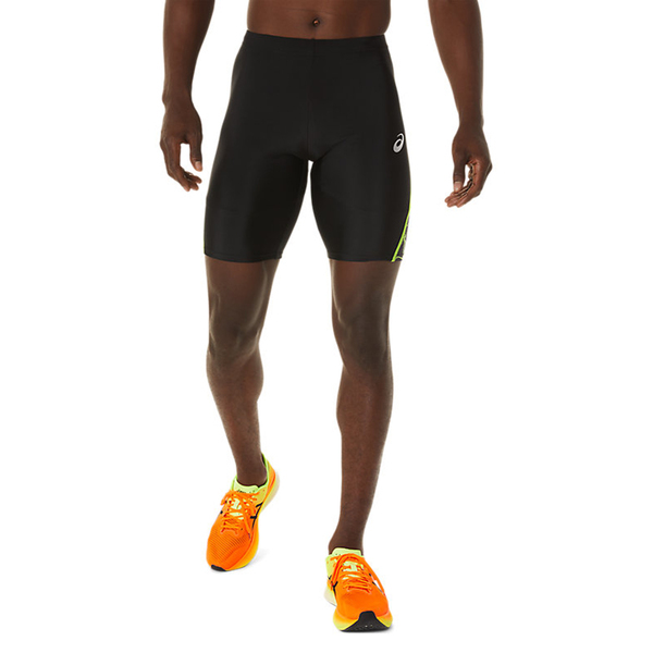 博客來-Asics [2091A550-002] 男 緊身褲 田徑 運動 路跑 馬拉松 彈性 貼合 包覆 抽繩 亞瑟士 黑綠