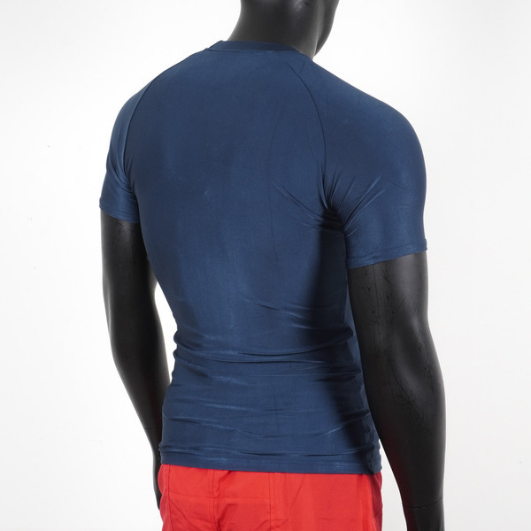 博客來-Mizuno BIOGEAR [32MA815214] 男款 圓領 短袖 緊身衣 吸汗 快乾 合身 彈性 美津濃 藍 XL 深藍/黑