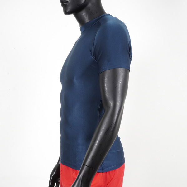 博客來-Mizuno BIOGEAR [32MA815214] 男款 圓領 短袖 緊身衣 吸汗 快乾 合身 彈性 美津濃 藍 XL 深藍/黑