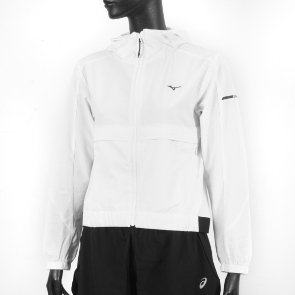 博客來-Mizuno [32TC223302] 女 平織 外套 運動 慢跑 訓練 抗紫外線 彈性 舒適 美津濃 石灰白