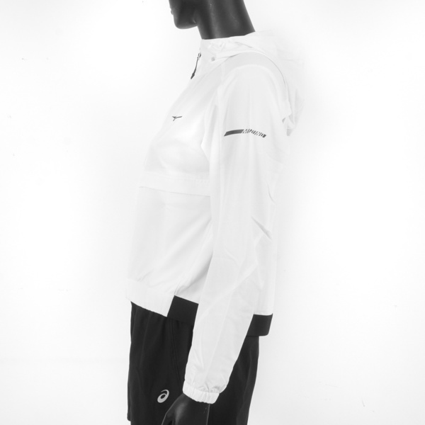 博客來-Mizuno [32TC223302] 女 平織 外套 運動 慢跑 訓練 抗紫外線 彈性 舒適 美津濃 石灰白