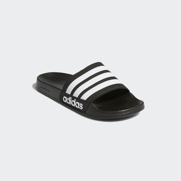 博客來-Adidas Adilette Shower [AQ1701] 男女 涼鞋 拖鞋 運動 休閒 時尚 戲水 黑 愛迪達 28.5cm 黑/白