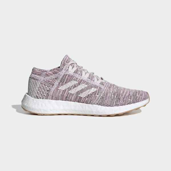 博客來-ADIDAS PureBOOST GO W [B75824] 女鞋 運動 休閒 慢跑 輕量 針織 避震 愛迪達 粉紫 23cm 粉紅/白
