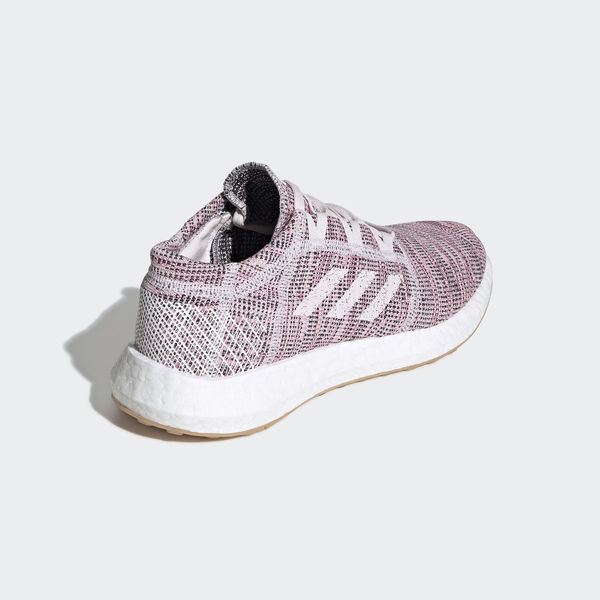 博客來-ADIDAS PureBOOST GO W [B75824] 女鞋 運動 休閒 慢跑 輕量 針織 避震 愛迪達 粉紫 23cm 粉紅/白