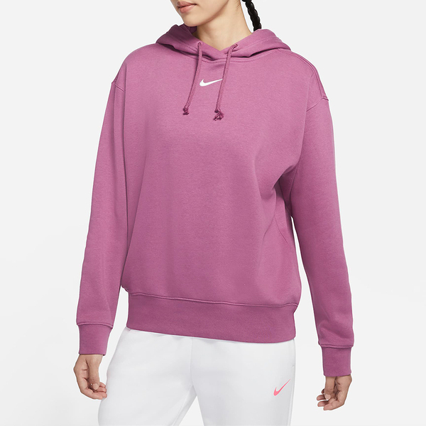 博客來-Nike NSW Collection Essentials [DJ7669-507] 女 連帽上衣 帽T 刷毛 粉紫