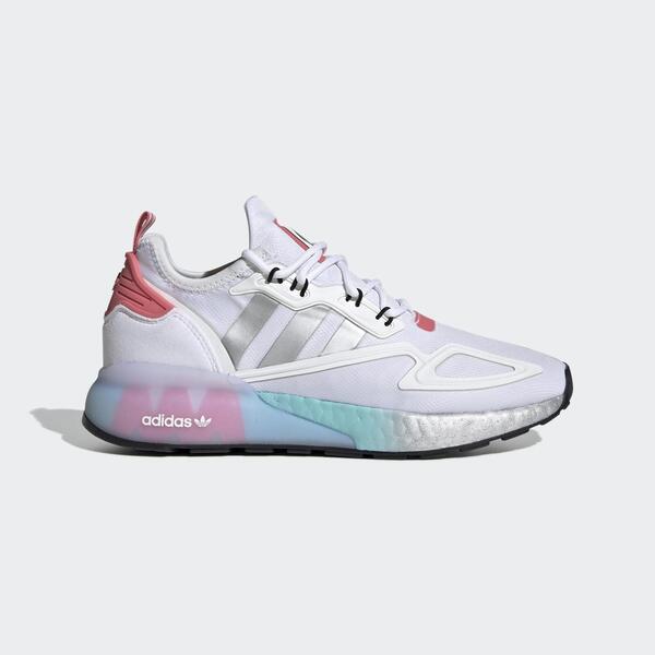 博客來-Adidas Zx 2k Boost W [FX7054] 女鞋 運動 休閒 慢跑 經典 透氣 潮流 穿搭 愛迪達 白