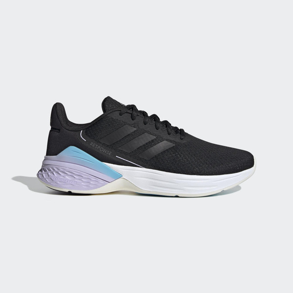博客來-Adidas Response Sr [FX8914] 女鞋 運動 休閒 慢跑 透氣 舒適 支撐 避震 愛迪達 黑 紫 23cm 黑/紫