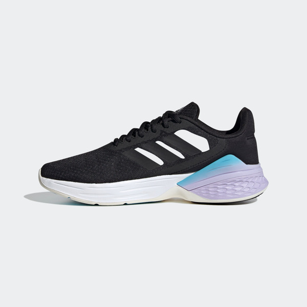博客來-Adidas Response Sr [FX8914] 女鞋 運動 休閒 慢跑 透氣 舒適 支撐 避震 愛迪達 黑 紫 23cm 黑/紫