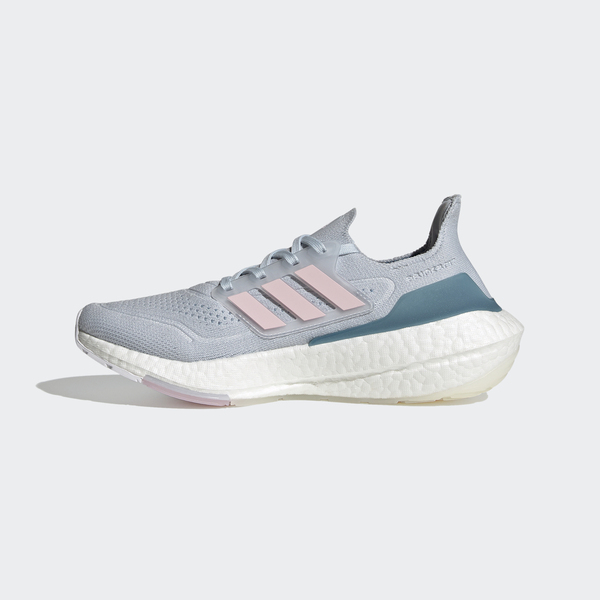 博客來-Adidas Ultraboost 21 W [FY0395] 女鞋 慢跑鞋 運動休閒 輕量 支撐 緩衝 彈力 藍 粉紅