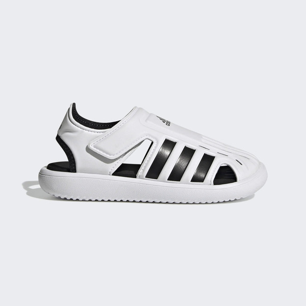 博客來-Adidas Water Sandal C [FY6044] 中童鞋 運動休閒 涼鞋 魔鬼氈 游泳 海灘 愛迪達 白 黑 18.5 白/黑