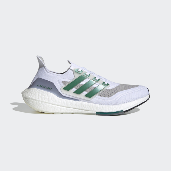 博客來-Adidas Ultraboost 21 [FZ2326] 男 慢跑鞋 路跑 運動 訓練 緩震 彈力 襪套 愛迪達 白綠