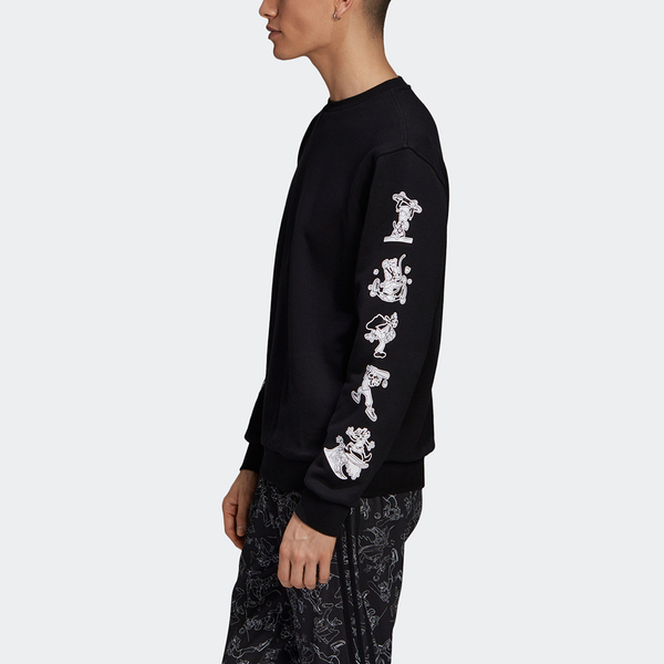 博客來-Adidas Originals Goofy Crew [GD6025] 男 長袖 上衣 休閒 迪士尼 高飛 愛迪達 黑