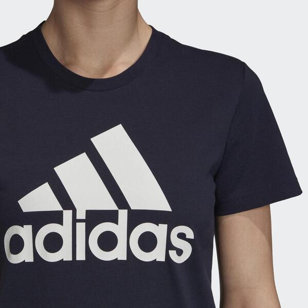 博客來-Adidas W BOS CO Tee [GK2513] 女 短袖 圓領 素色 純棉 合身 舒適 透氣 棉T L 深藍