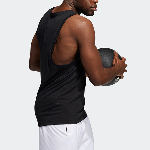 博客來-Adidas H.RDY WARRI TNK [GT8269] 男 背心 亞洲版 高強度 運動 訓練 透氣 彈性 黑