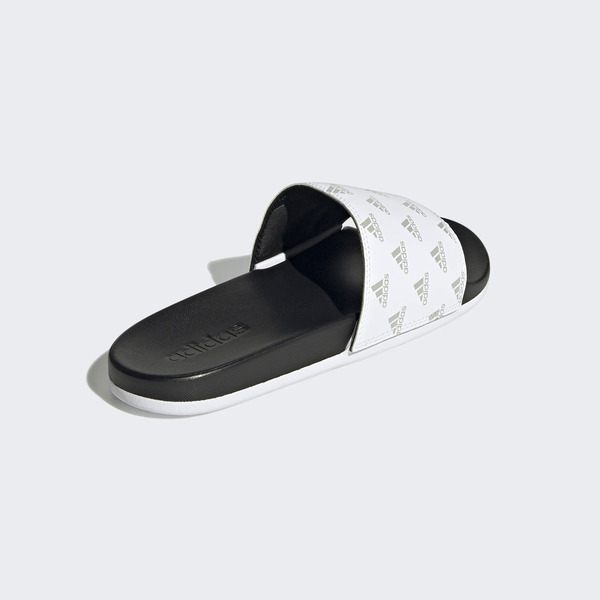 博客來-Adidas Adilette Comfor [GV9737] 男女 拖鞋 運動 休閒 柔軟 滿版LOGO 海灘 白灰黑