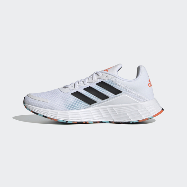 博客來-Adidas Duramo SL K [GV9817] 大童 慢跑鞋 運動 休閒 輕量 避震 透氣 舒適 愛迪達 白 23 白/水藍