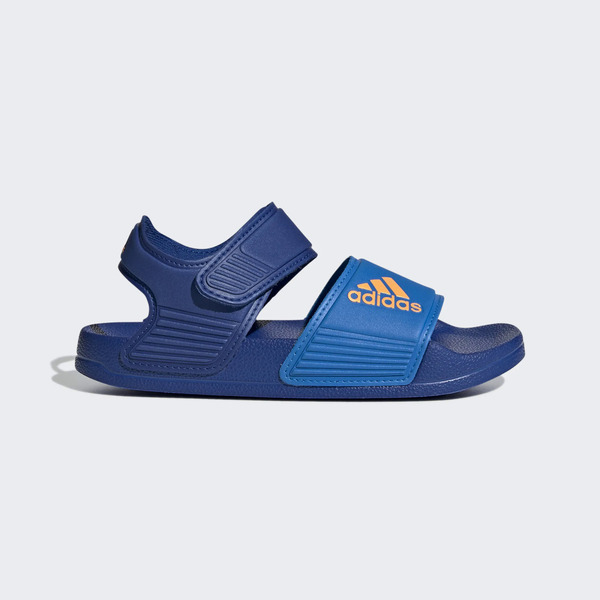 博客來-Adidas Adilette Sandal K [GW0343] 中童 涼鞋 休閒 快乾 舒適 輕量 魔鬼氈 藍 橘