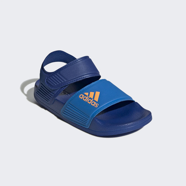 博客來-Adidas Adilette Sandal K [GW0343] 中童 涼鞋 休閒 快乾 舒適 輕量 魔鬼氈 藍 橘