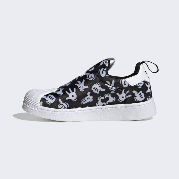 博客來-Adidas Superstar 360 C [GX1872] 中童 休閒鞋 經典 DISNEY 聯名 套穿式 黑白