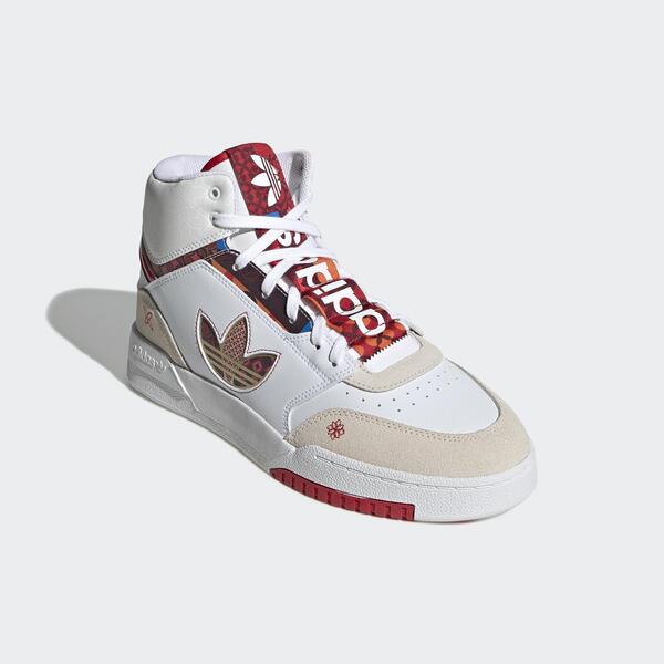 博客來-Adidas CNY Drop Step Xl [GX8880] 男女 休閒鞋 經典 復古 球鞋 中國新年 皮革 白紅金 23cm 白/金