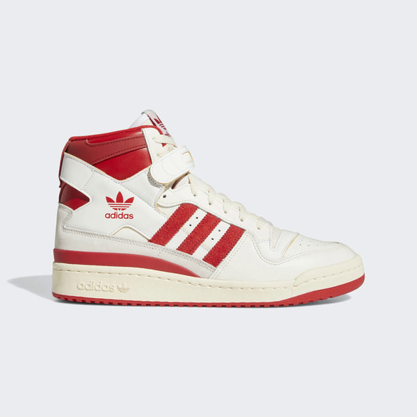 博客來-Adidas Forum 84 HI [GY6972] 男 休閒鞋 運動 經典 復古 高筒 魔鬼氈 球鞋 愛迪達 米 紅