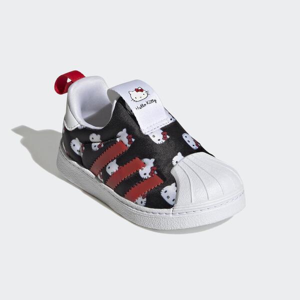 博客來-Adidas Superstar 360 I [GY9214] 小童 嬰兒鞋 襪套 Hello Kitty 聯名 黑紅