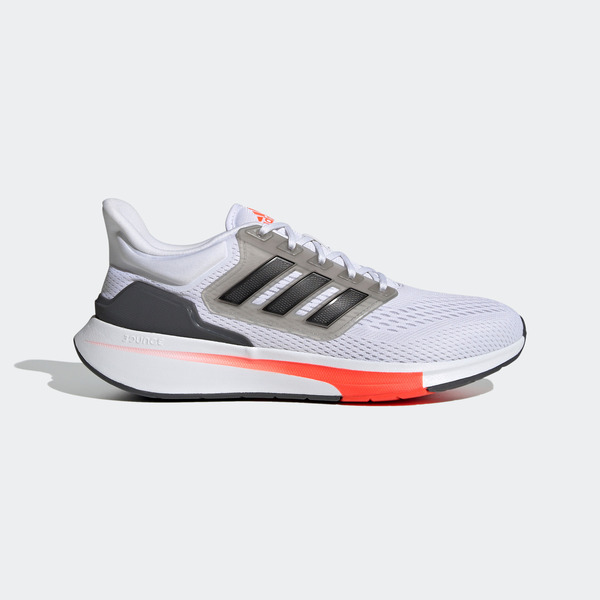 博客來-Adidas Eq21 Run [H00511] 男鞋 慢跑鞋 運動 休閒 舒適 透氣 輕量 避震 愛迪達 白橘黑 30cm 白/黑