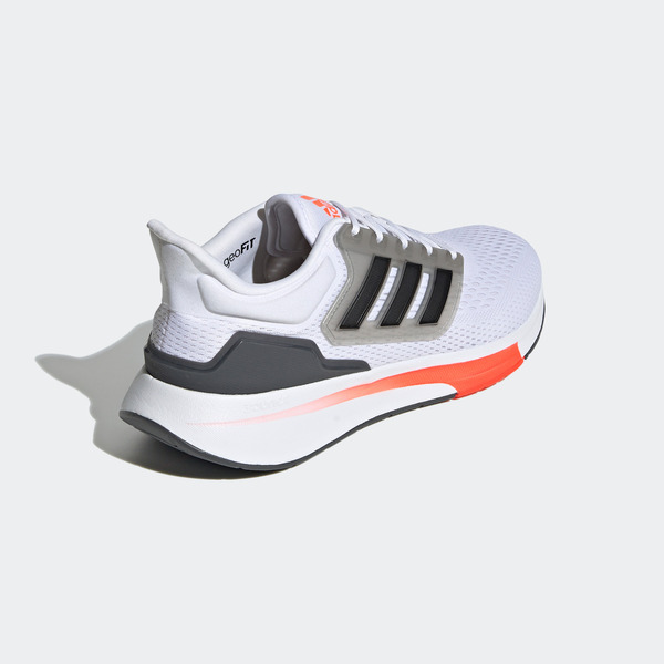 博客來-Adidas Eq21 Run [H00511] 男鞋 慢跑鞋 運動 休閒 舒適 透氣 輕量 避震 愛迪達 白橘黑 30cm 白/黑