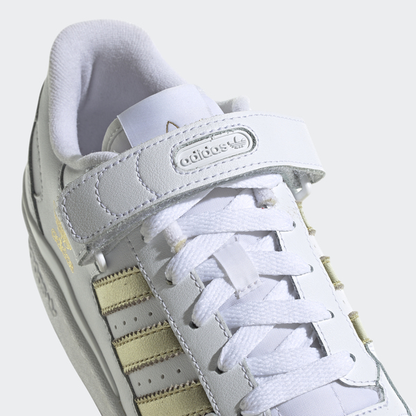 博客來-Adidas Forum Low W [H05108] 女 休閒鞋 運動 經典 復古 魔鬼氈 舒適 穿搭 愛迪達 白金 24cm 白/金