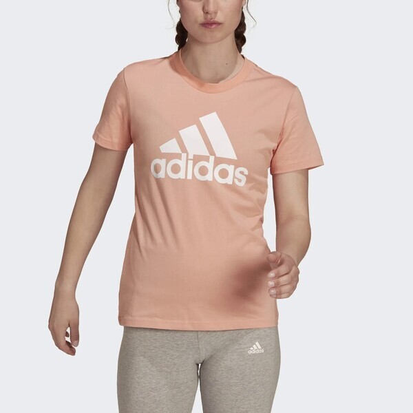 博客來-Adidas W Bl T [H07810] 女 短袖 上衣 T恤 運動 休閒 棉質 舒適 重磅 愛迪達 粉紅