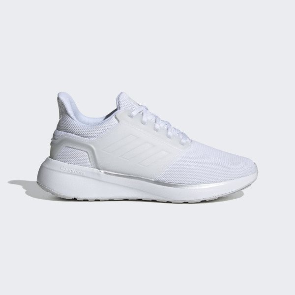 博客來-Adidas Eq19 Run [H68092] 女鞋 慢跑鞋 運動 休閒 輕量 舒適 支撐 緩衝 彈力 愛迪達 白 銀 23cm 白/銀