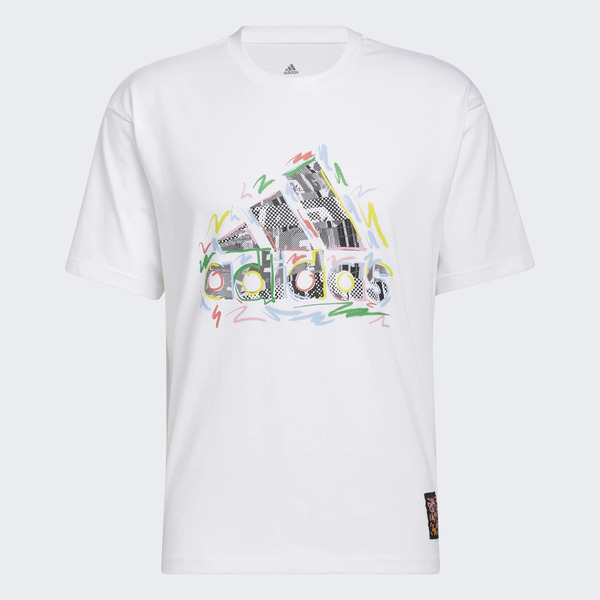 博客來-Adidas Pride Tee [HC4456] 男 短袖 上衣 T恤 運動 休閒 塗鴉 愛迪達 白