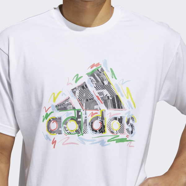 博客來-Adidas Pride Tee [HC4456] 男 短袖 上衣 T恤 運動 休閒 塗鴉 愛迪達 白
