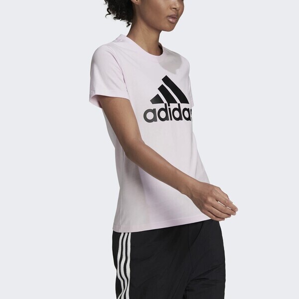博客來-Adidas W Bl T [HC9274] 女 短袖 上衣 T恤 高磅數 棉質 運動 休閒 穿搭 愛迪達 粉紫