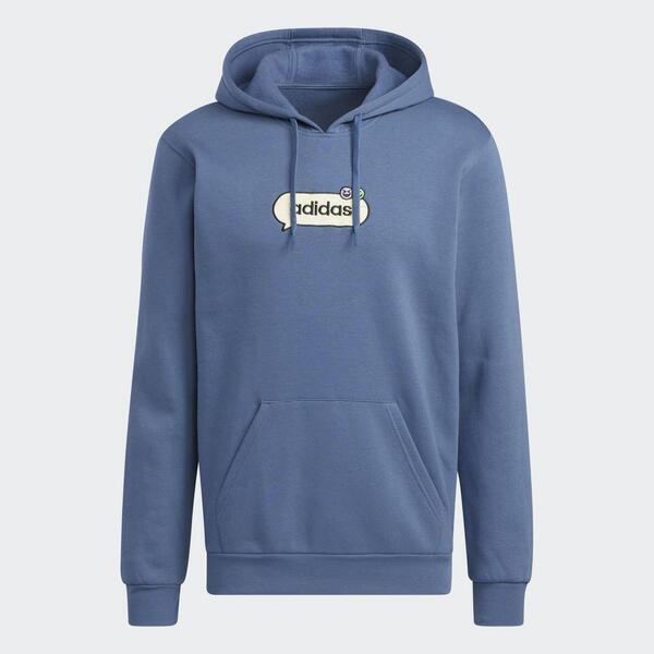 博客來-Adidas M Opti G Hood [HK6755] 男 連帽上衣 帽T 運動 訓練 休閒 表情符號 亞洲版 藍