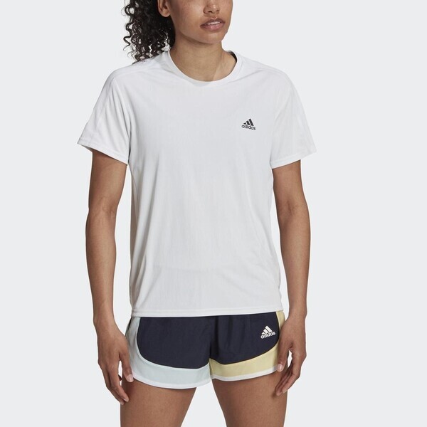 博客來-Adidas Run It Tee W [HL1454] 女 短袖 上衣 T恤 運動 跑步 吸濕 排汗 愛迪達 白